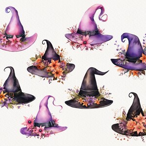 Watercolor Witch Hats Clipart, Cute Happy Halloween, Witches Clip Art ...