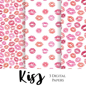 Watercolor Kiss Lips Clipart, Valentine's Day Clipart, Pink Lips Clip ...