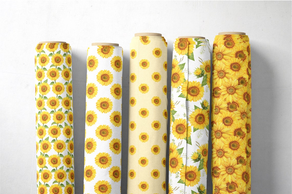 Sunflower Digital Papers Pack Watercolor Summer Yellow - Etsy