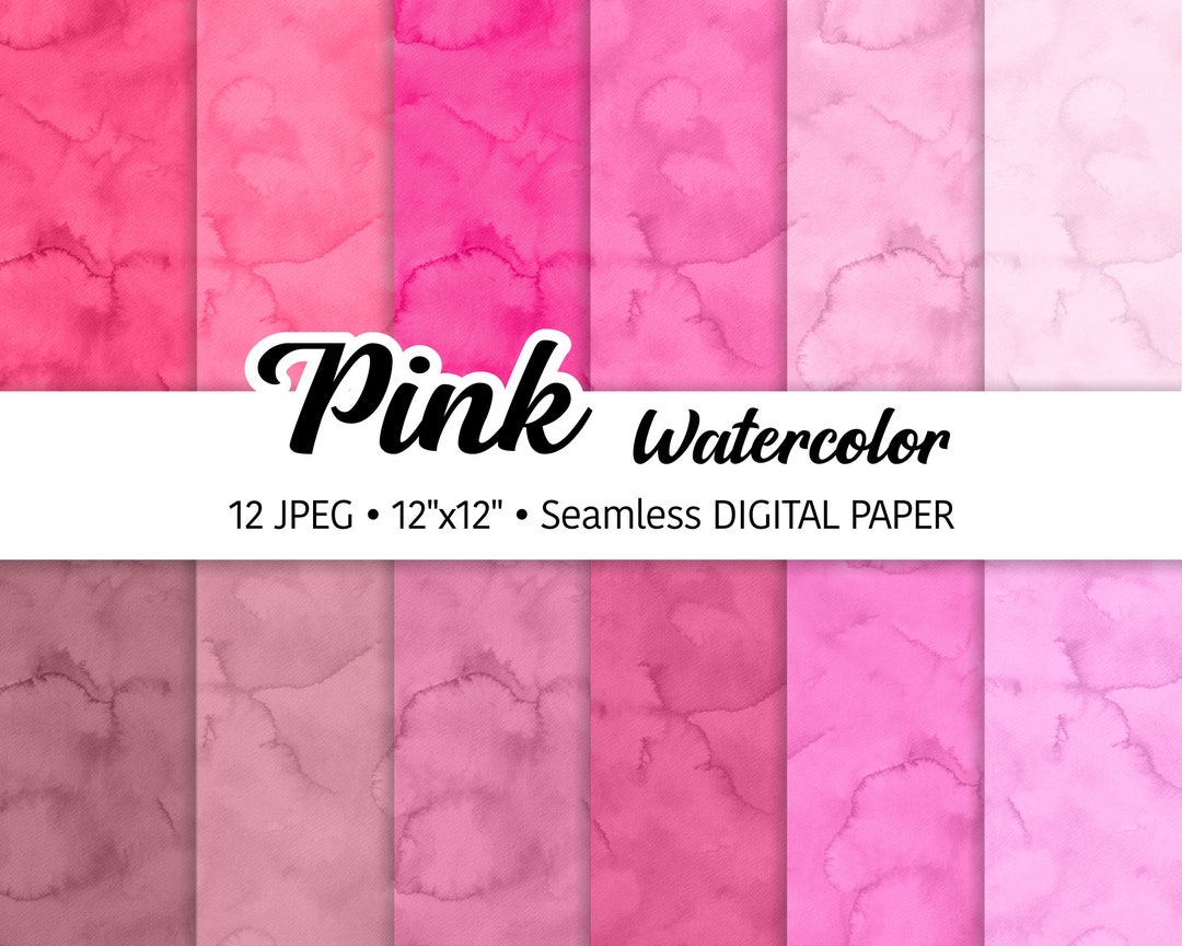 Pink Watercolor Digital Paper Pack, Abstract Watercolor Background ...