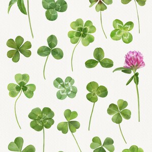 Watercolor Clover Clipart, St. Patrick's Day Clip Art, Shamrock, Green ...