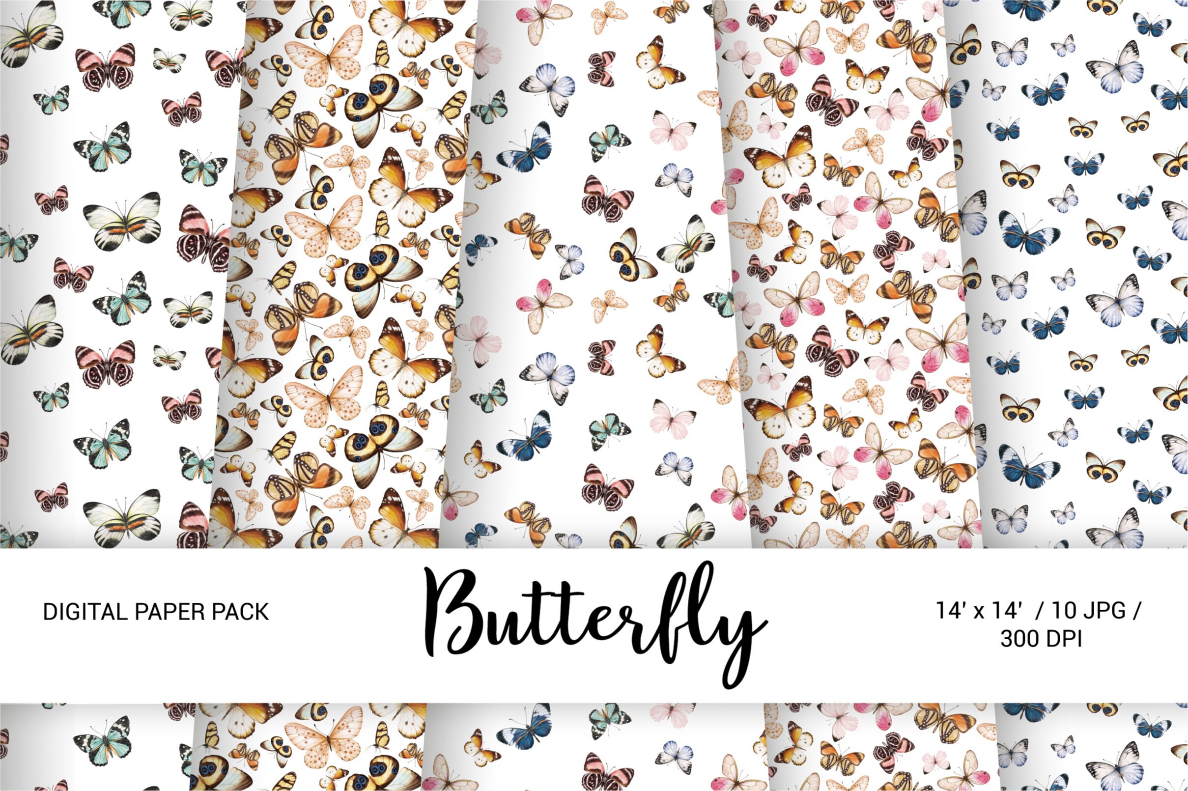 Watercolor Butterfly Seamless Digital Paper Spring Easter - Etsy