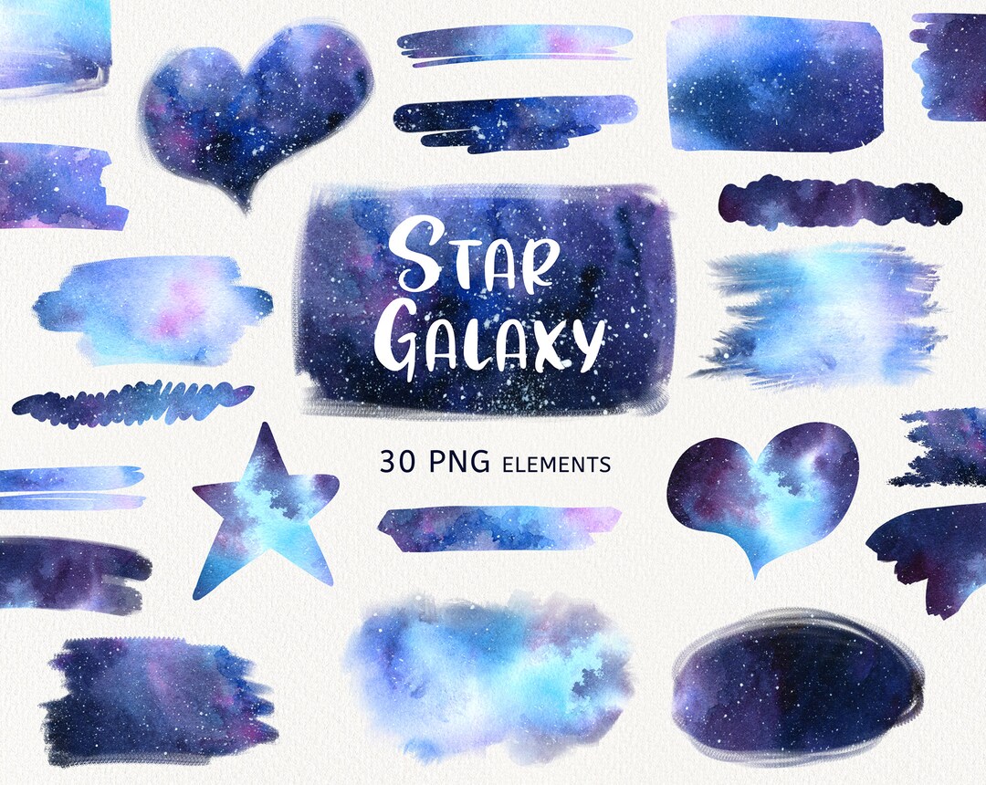 Watercolor Galaxy Stars Splashes, Galaxy Clipart, Galaxy Stars ...