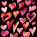 Watercolor Heart Valentine Day Clipart. Hand Painted Pink, Red Hearts ...