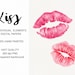 Watercolor Kiss Lips Clipart, Valentine's Day Clipart, Pink Lips Clip ...