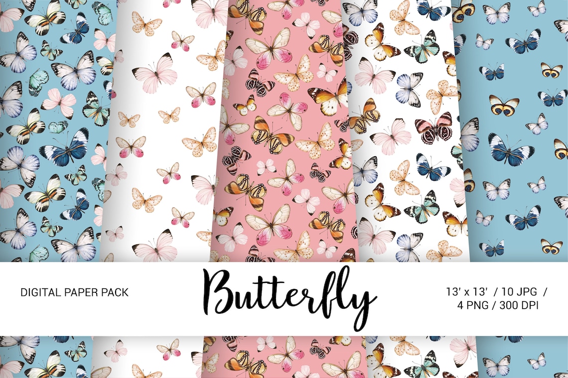 Watercolor Butterfly Seamless Digital Paper Spring Easter - Etsy