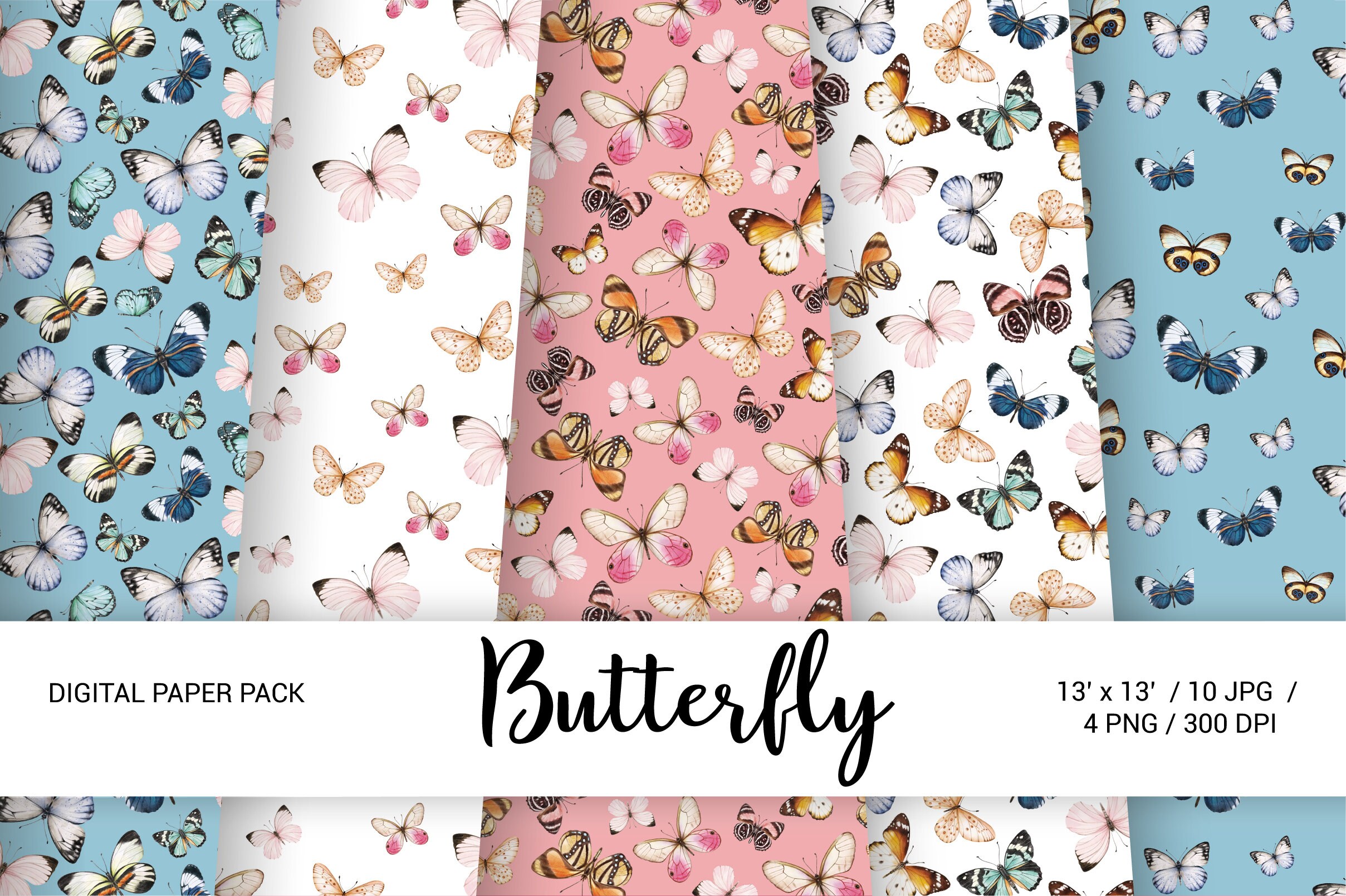 Watercolor Butterfly Seamless Digital Paper Spring Easter - Etsy