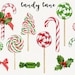 Watercolor Candy Cane Clipart, Christmas Clip Art, Xmas Sweets, Winter ...