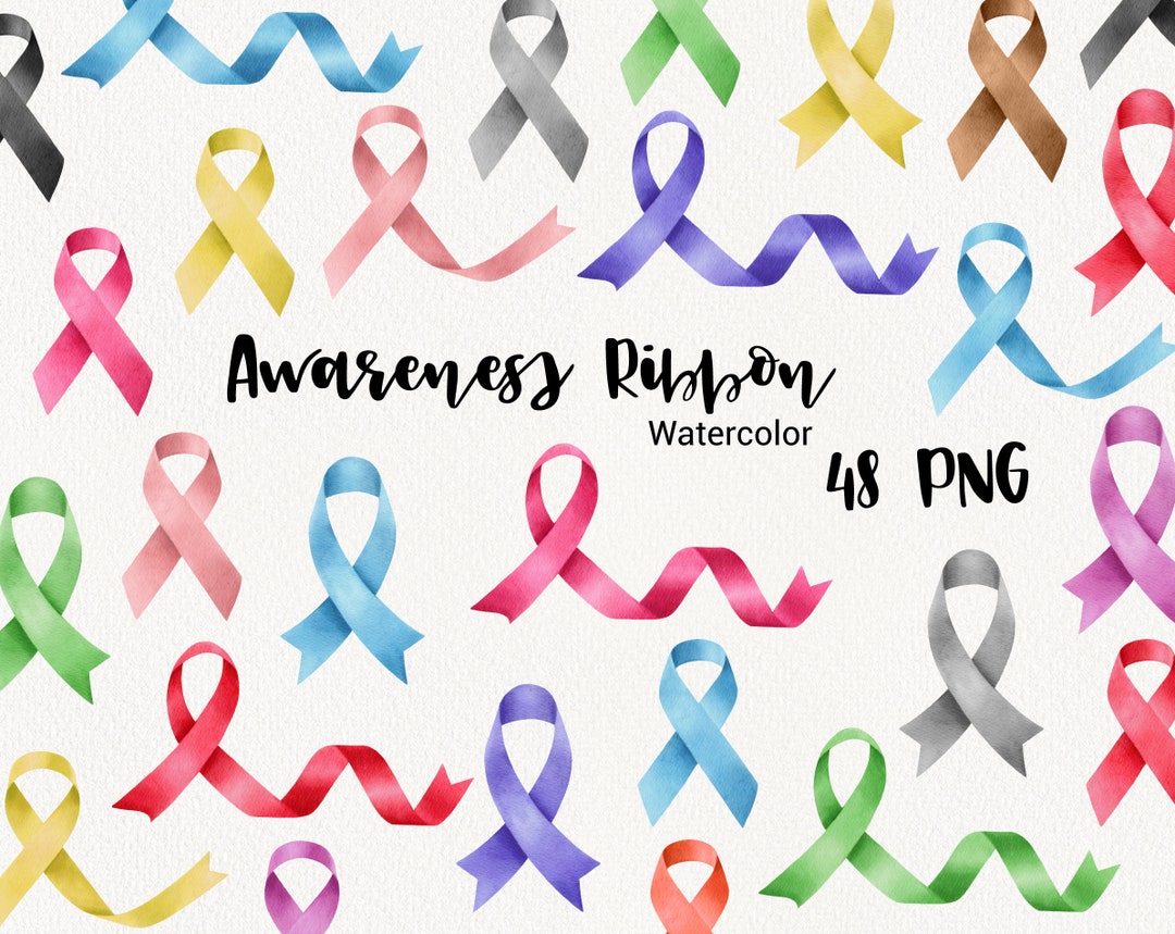 Awareness Ribbon Clipart, World Cancer Day, Watercolor Bow Clip Art ...