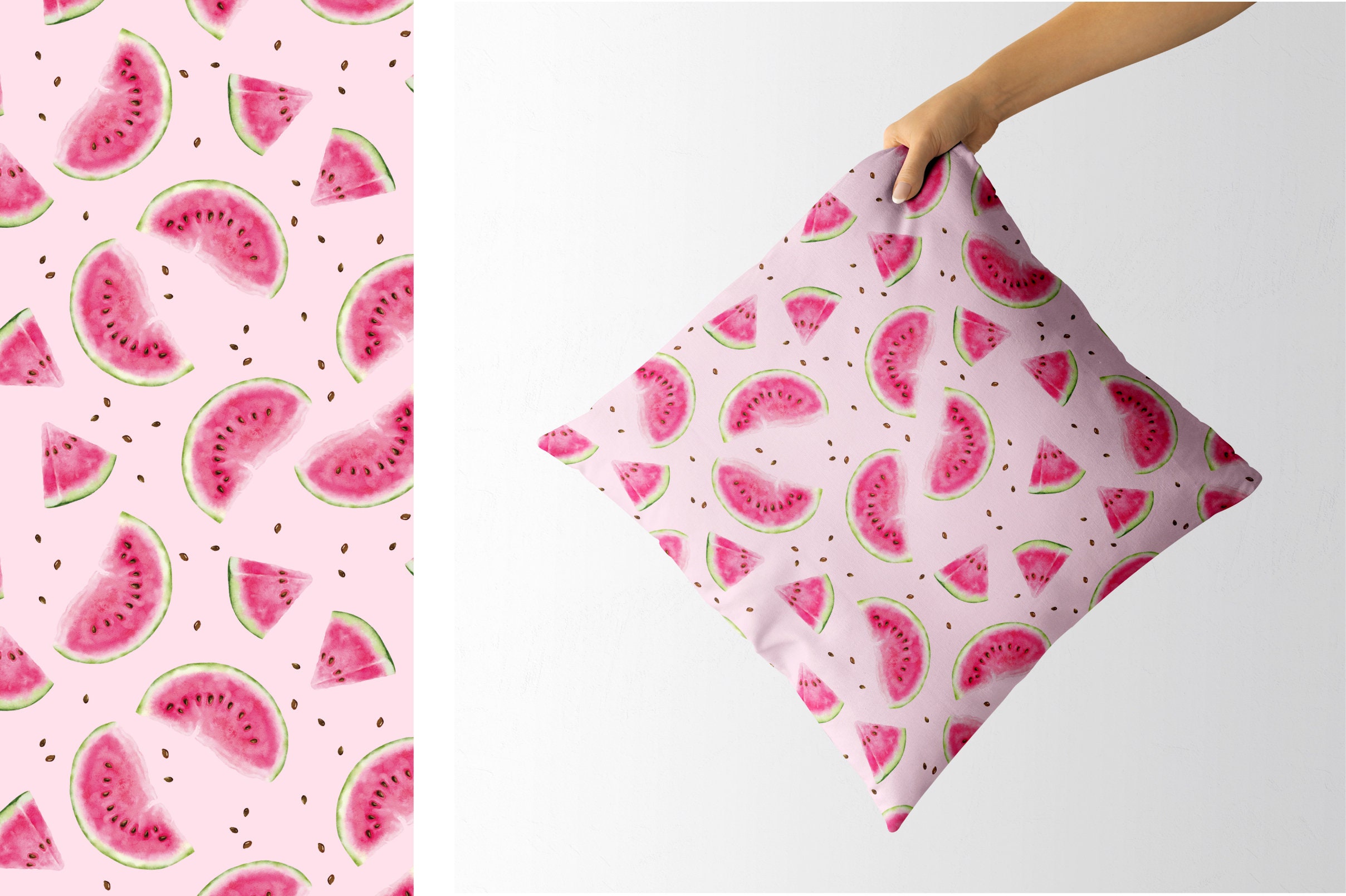 Watercolor Watermelon Digital Paper Fruit Tropical Summer - Etsy