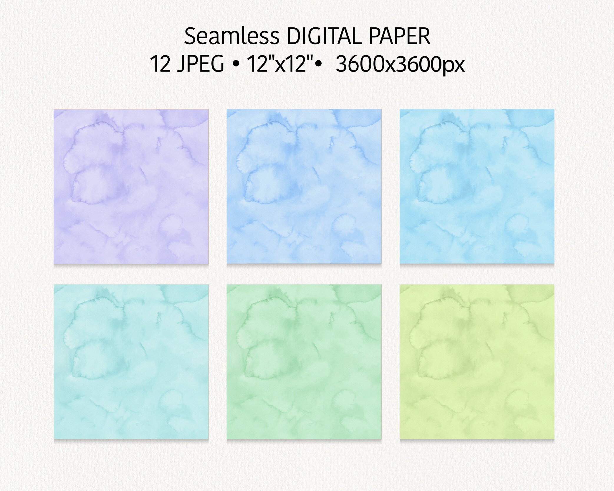 Pastel Watercolor Digital Paper Pack, Abstract Watercolor Background ...