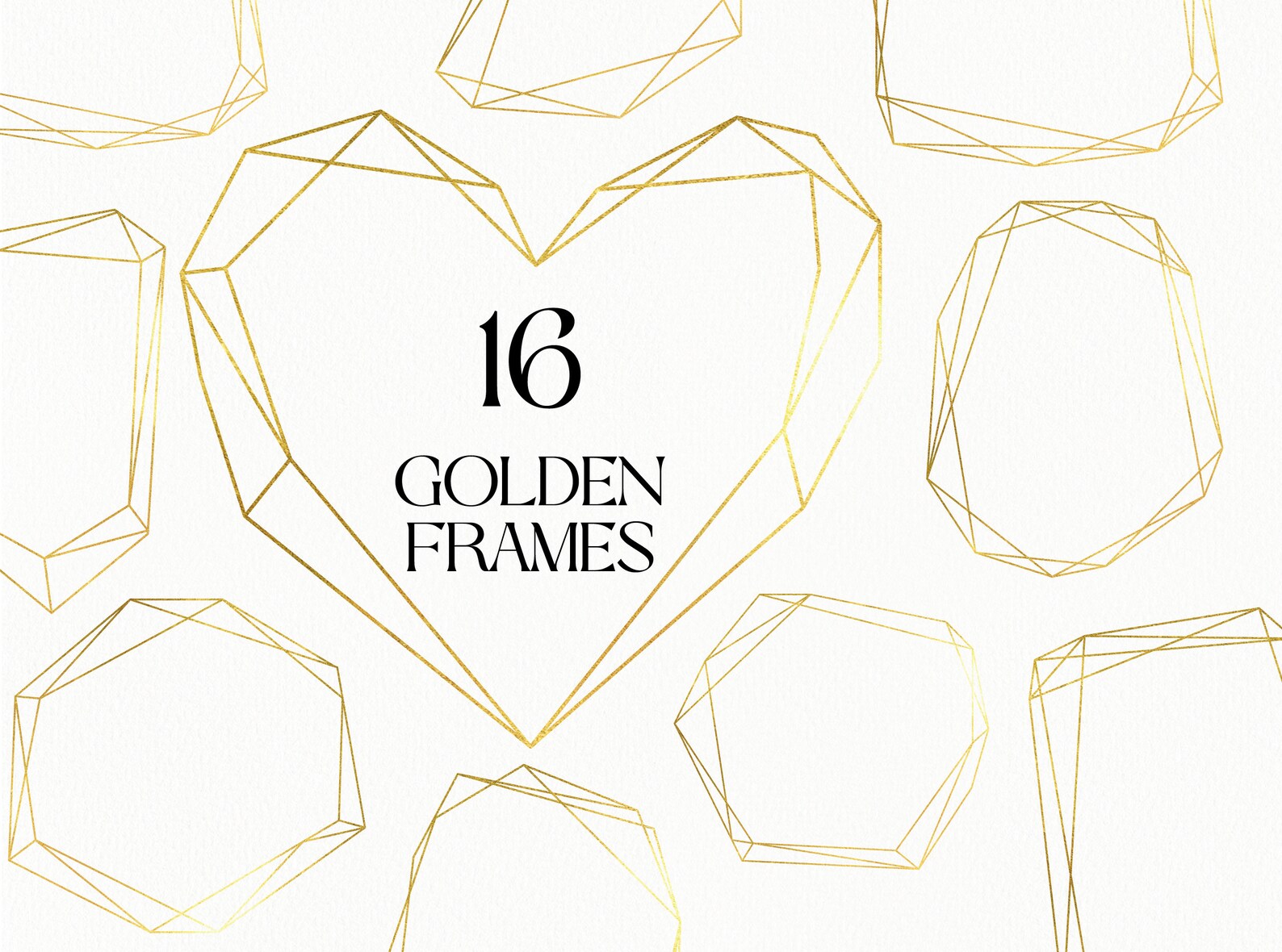 Gold Frame Clipart Geometric Golden Frames Clip Art Gold - Etsy Canada