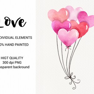 Valentine's Day Clipart, Watercolor Love Clip Art, Wedding Clipart ...