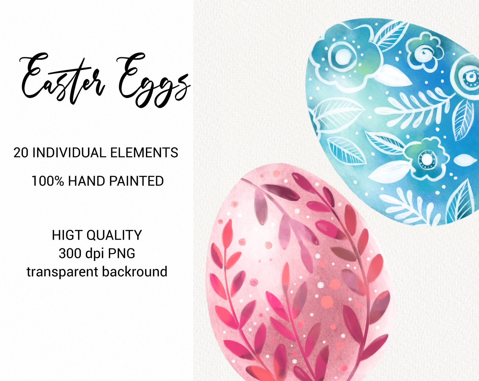 Watercolor Easter Egg Clipart Spring Easter Holiday Eggs Clip - Etsy