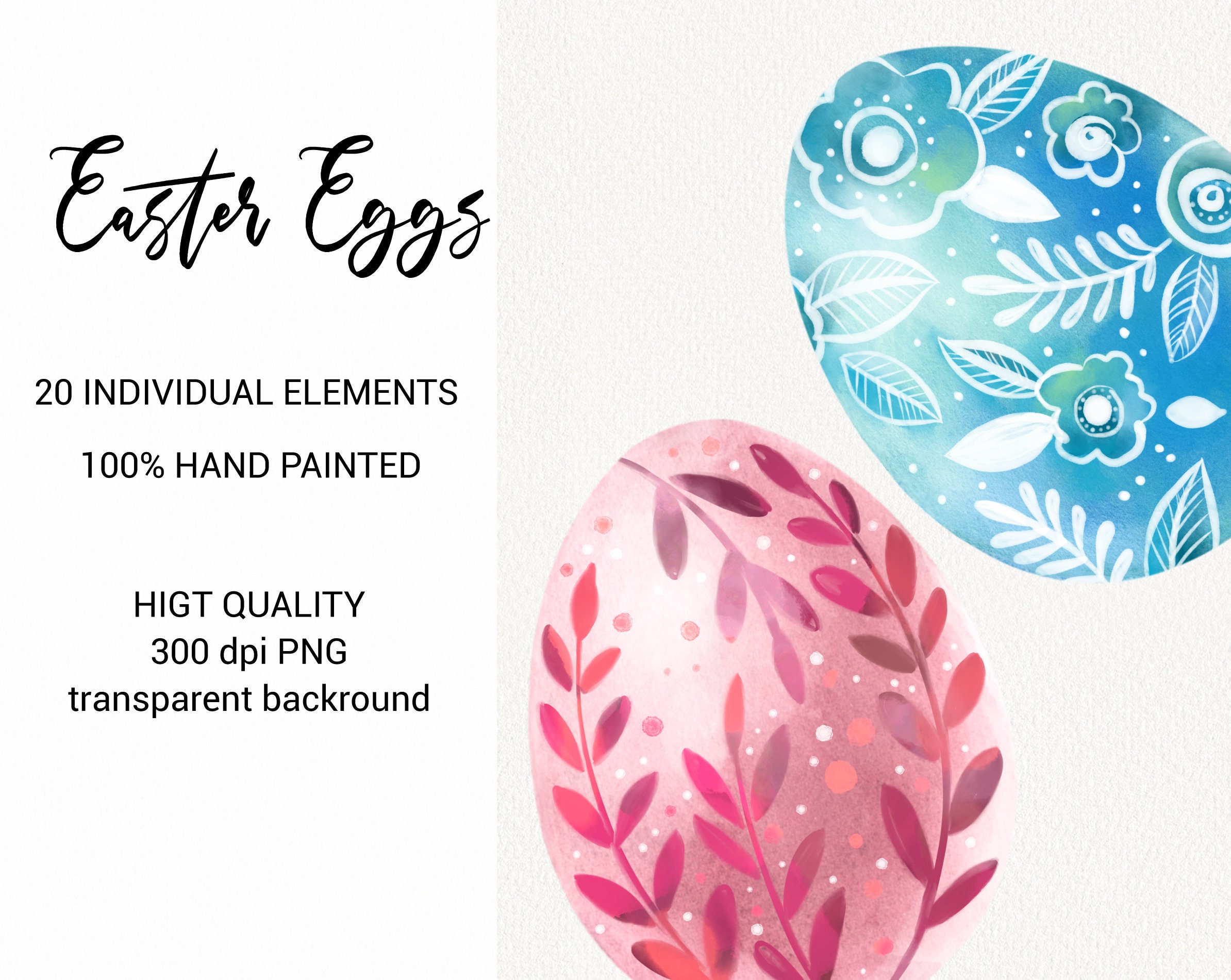 Watercolor Easter Egg Clipart Spring Easter Holiday Eggs Clip - Etsy