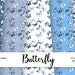 Watercolor Butterfly Seamless Digital Paper, Summer Scrapbook Blue ...