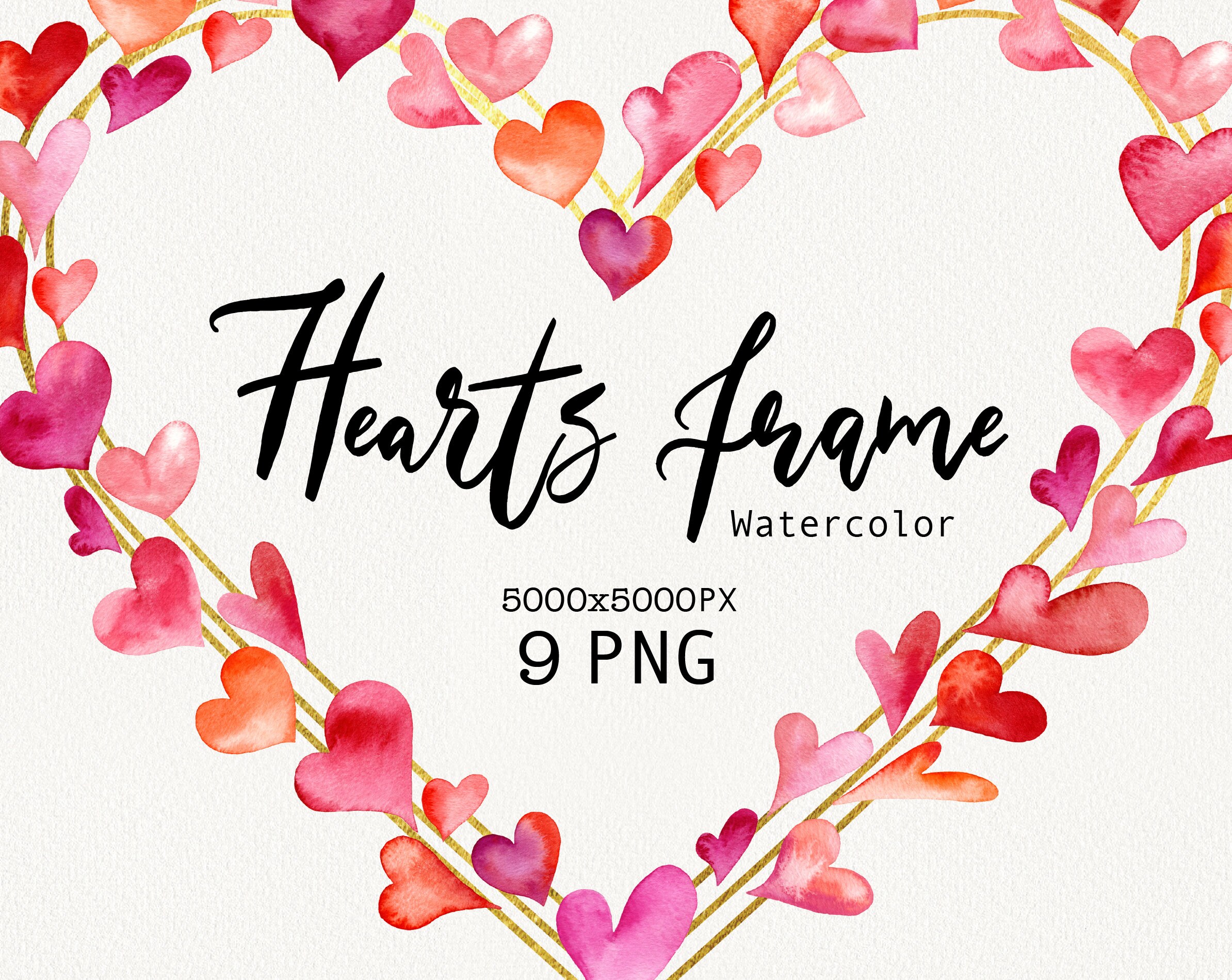 Watercolor Valentine Heart Wreath Clipart Valentines Day Card - Etsy