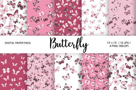 Watercolor Butterfly Seamless Digital Paper Summer Scrapbook - Etsy
