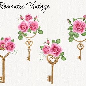 Valentine's Day Clipart, Romantic Vintage Bouquet Clipart, Love, Heart ...