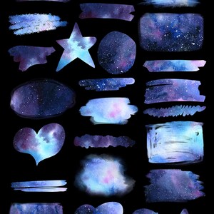 Watercolor Galaxy Stars Splashes, Galaxy Clipart, Galaxy Stars ...