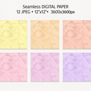 Pastel Watercolor Digital Paper Pack, Abstract Watercolor Background ...