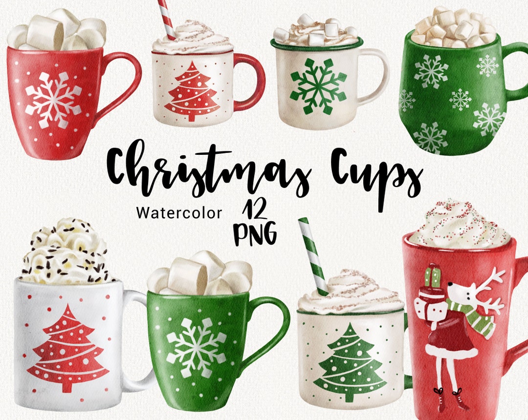 Christmas Sweets Clipart, Watercolor Coffee Clip Art, Hot Chocolate ...