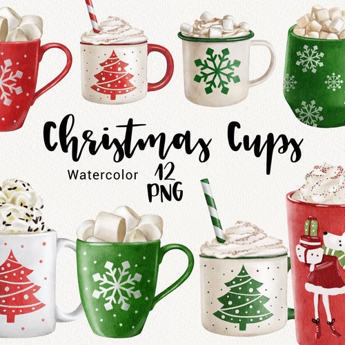 Watercolor Candy Cane Clipart Christmas Clip Art Xmas - Etsy