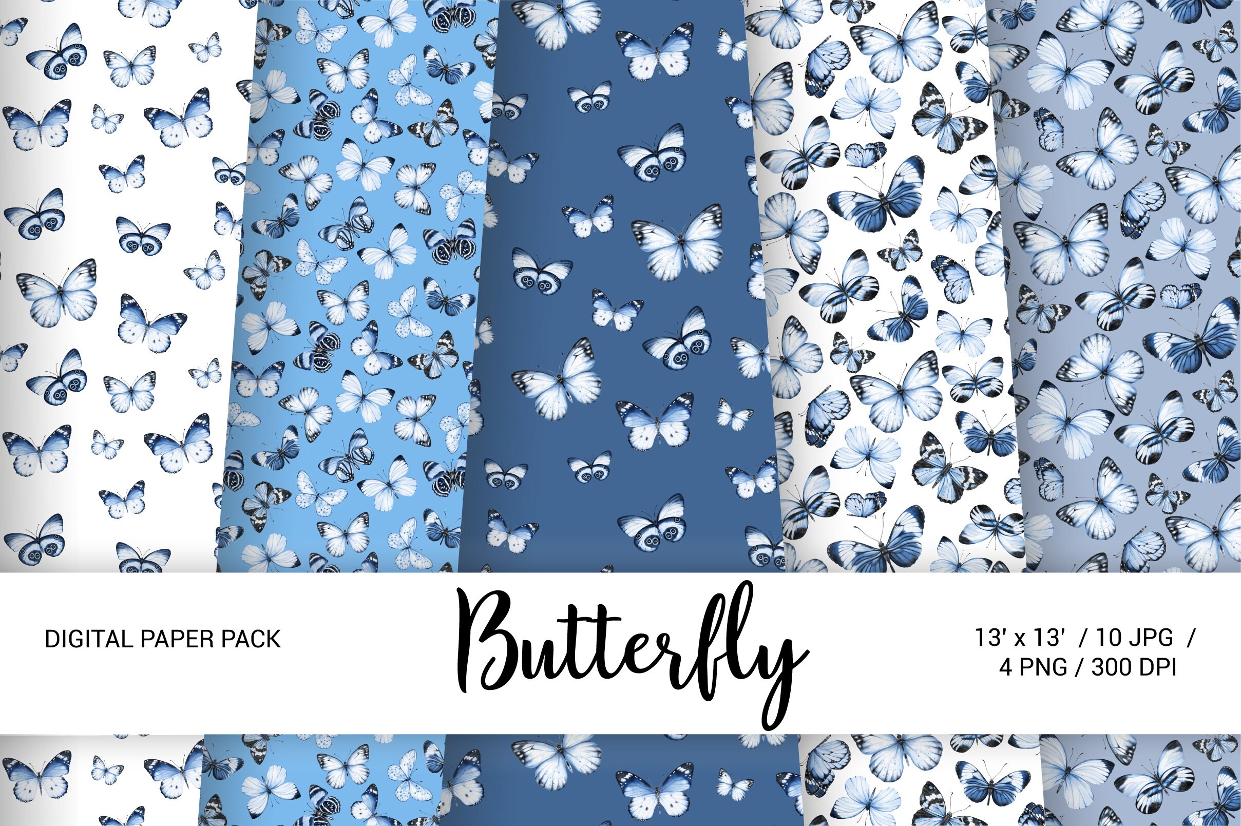 Watercolor Butterfly Seamless Digital Paper Summer Scrapbook - Etsy