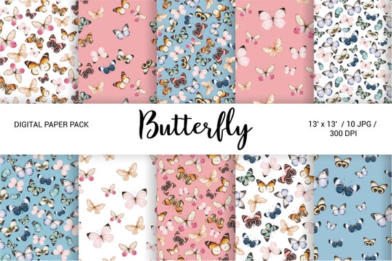 Watercolor Butterfly Seamless Digital Paper Spring Easter - Etsy