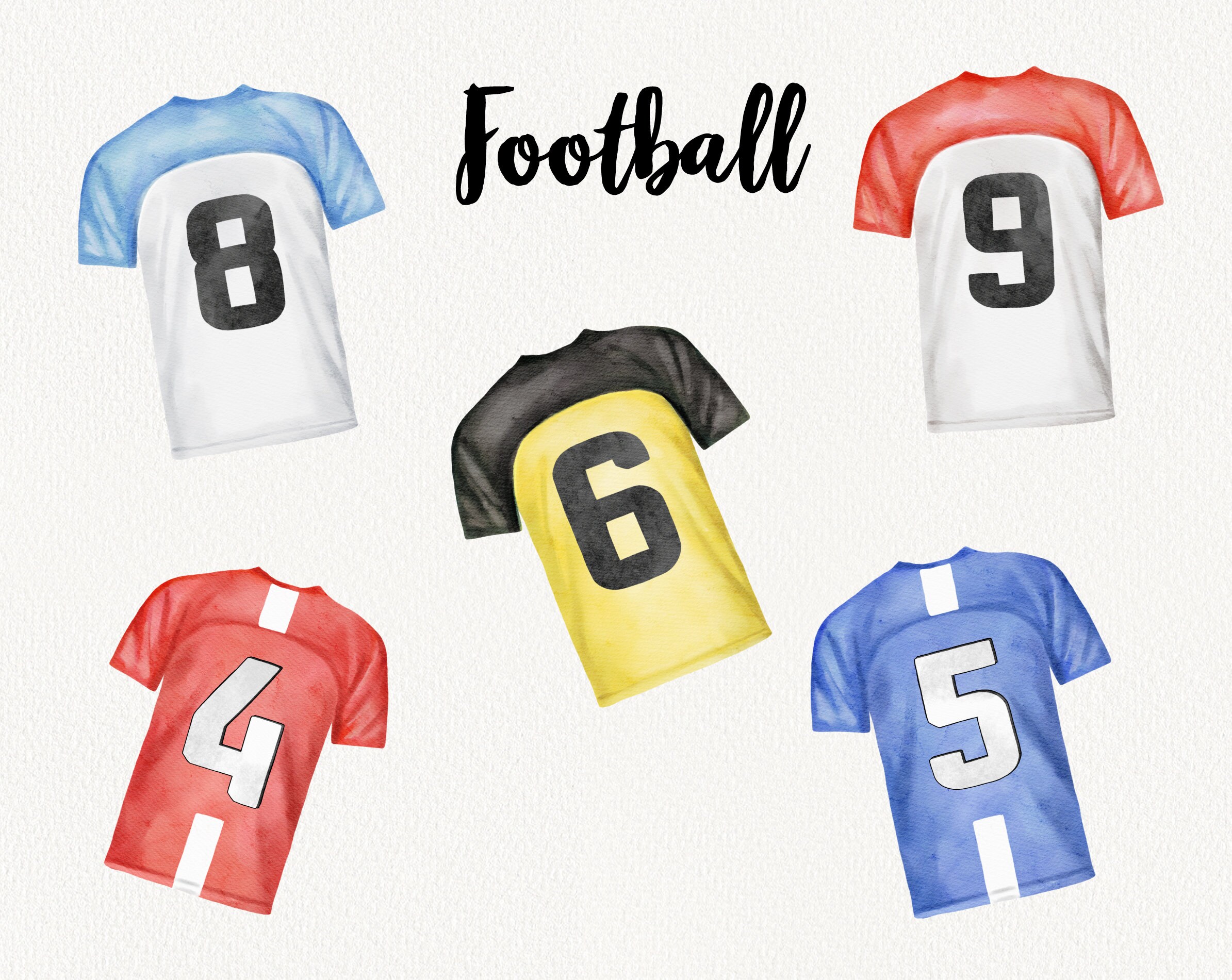 Watercolor Football Clipart Kids Sport Clip Art Sport - Etsy