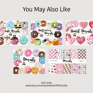 Watercolor Donuts Clipart, Cute Animal Donut Clip Art, Kids Birthday ...
