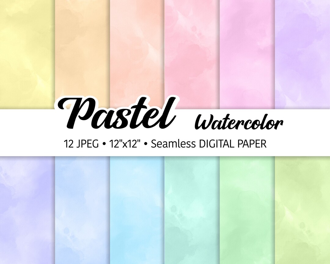 Pastel Watercolor Digital Paper Pack, Abstract Watercolor Background ...