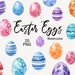 Watercolor Easter Egg Clipart, Spring Easter Holiday Eggs Clip Art ...