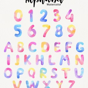 Watercolor Rainbow Alphabet Clipart, Pastel Colourful Alphabet ...