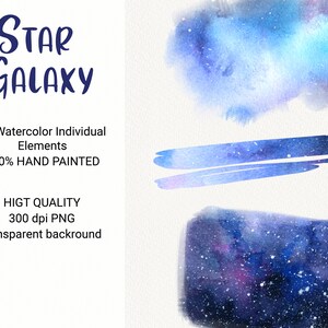 Watercolor Galaxy Stars Splashes, Galaxy Clipart, Galaxy Stars ...