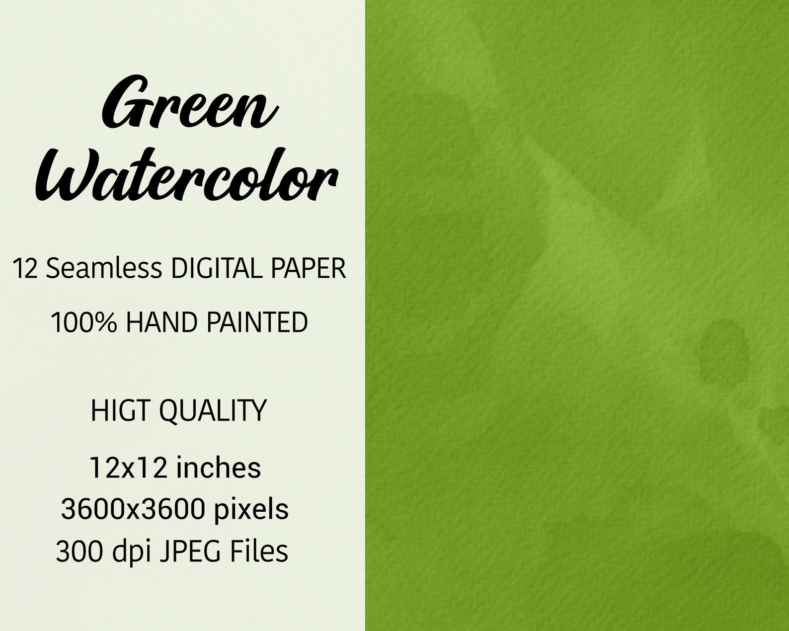 Green Watercolor Digital Paper Pack, Forest Tones, Olive Abstract ...