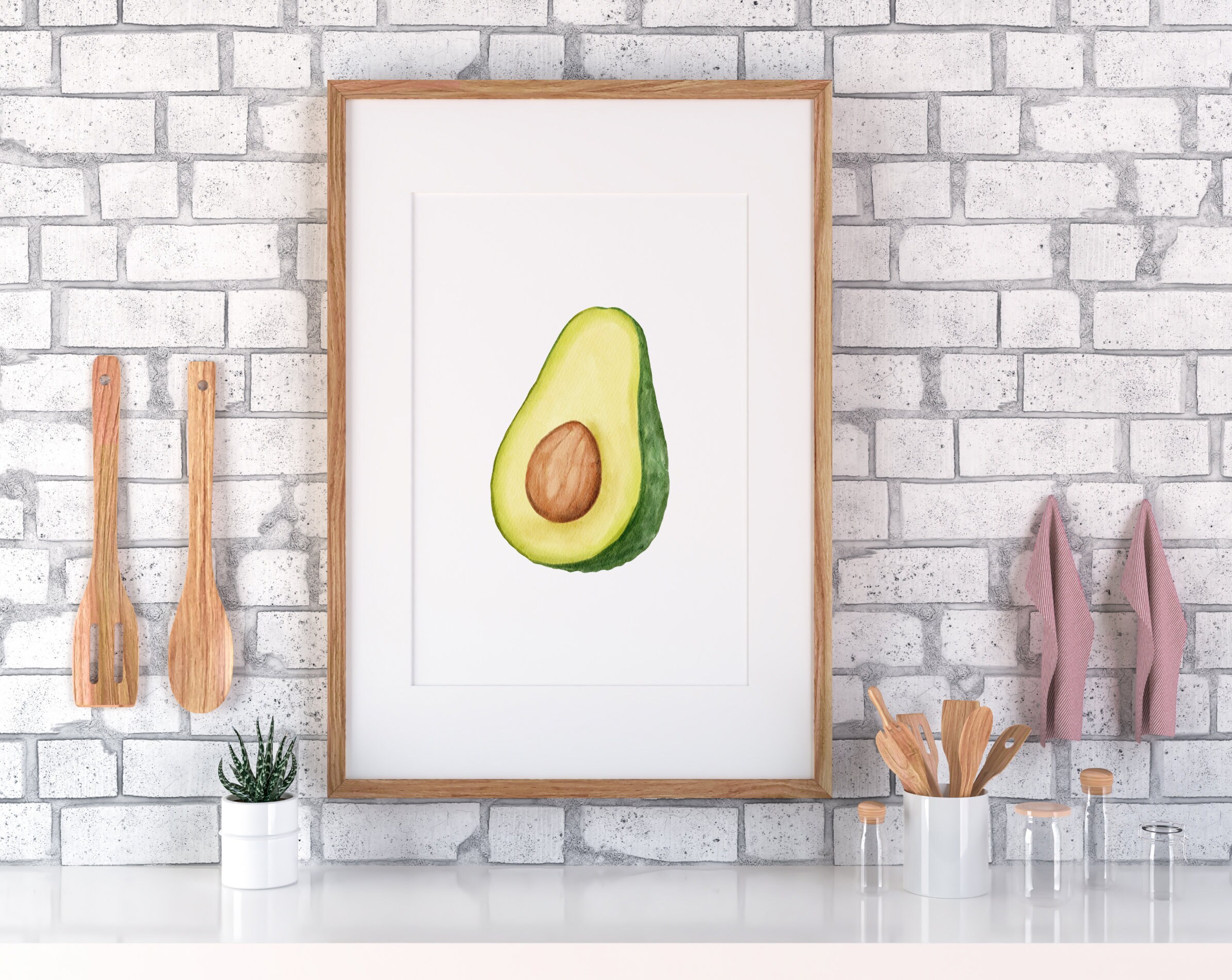 Watercolor Avocado Clipart Tropical Fruit Clipart Summer - Etsy