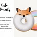 Watercolor Donuts Clipart, Cute Animal Donut Clip Art, Kids Birthday ...