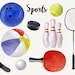 Watercolor Sports Clipart, Football, Basketball, Baseball, Soccer ...