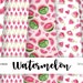 Watercolor Watermelon Digital Paper, Fruit Tropical Summer Seamless ...