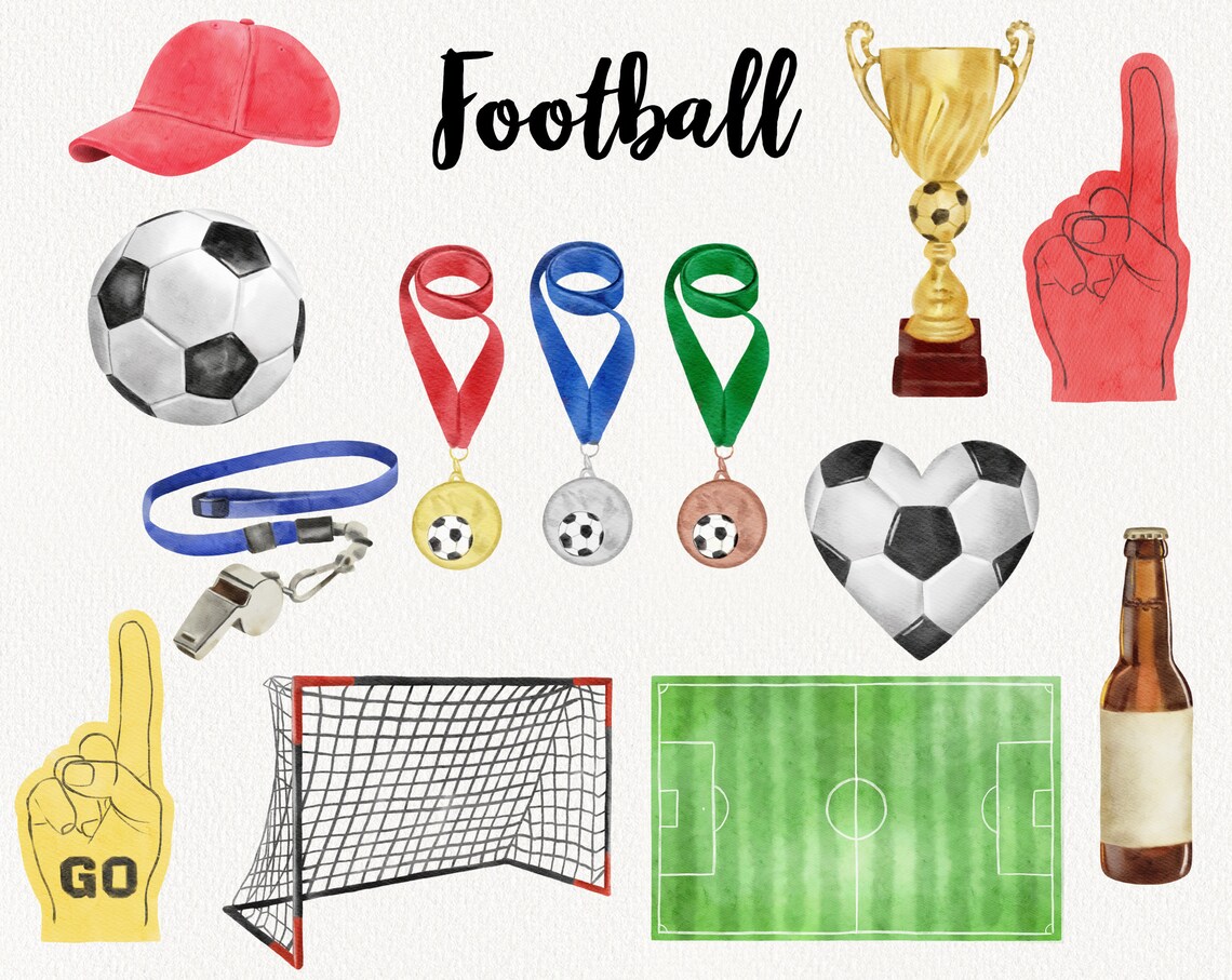 Watercolor Football Clipart Kids Sport Clip Art Sport - Etsy