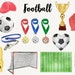 Watercolor Football Clipart, Kids Sport Clip Art, Sport T-shirt, Awards ...