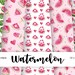 Watercolor Watermelon Digital Paper, Fruit Tropical Summer Seamless ...