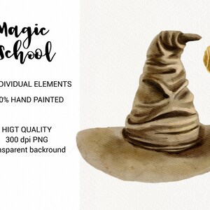 Watercolor Magic School Clipart, Witch Supplies, Wizard Academy Clip ...