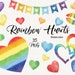 Watercolor Heart Clipart, Valentines Day Colorful Rainbow Hearts ...