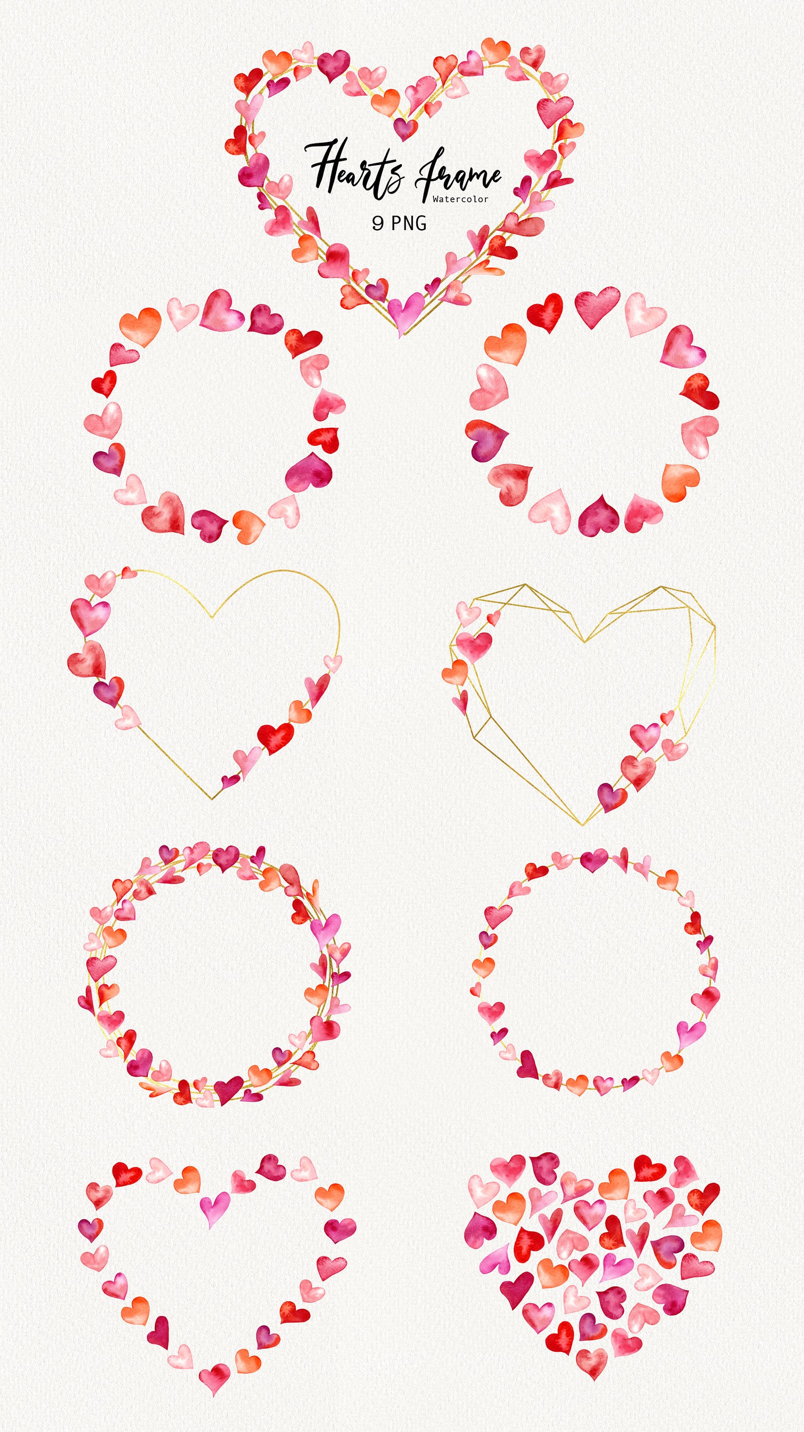 Watercolor Valentine Heart Wreath Clipart Valentines Day Card - Etsy