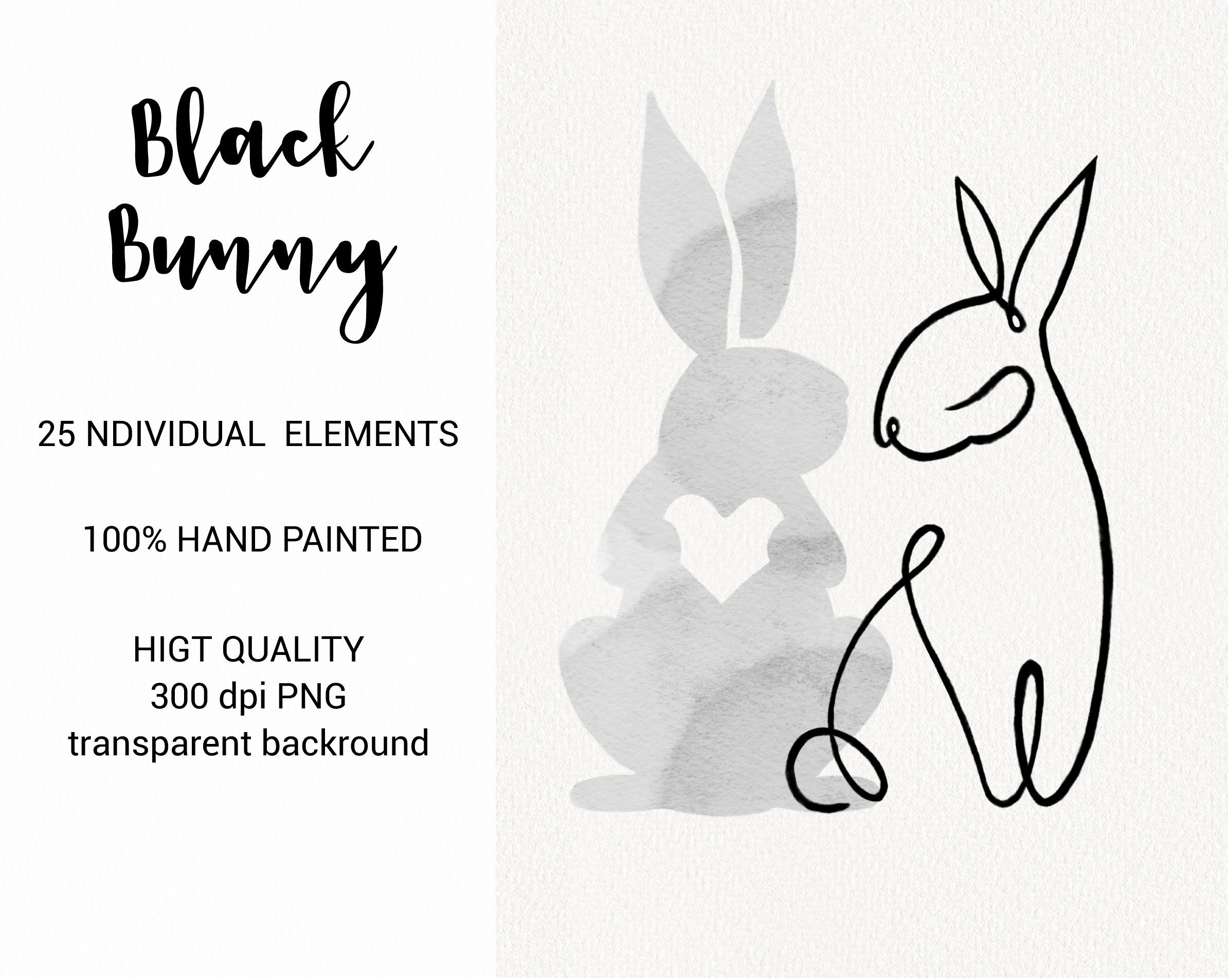Happy Easter Bunny Clipart, Watercolor Spring Clip Art, Cute Bunnies ...