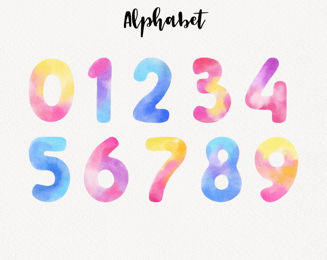 Watercolor Rainbow Alphabet Clipart Pastel Colourful - Etsy