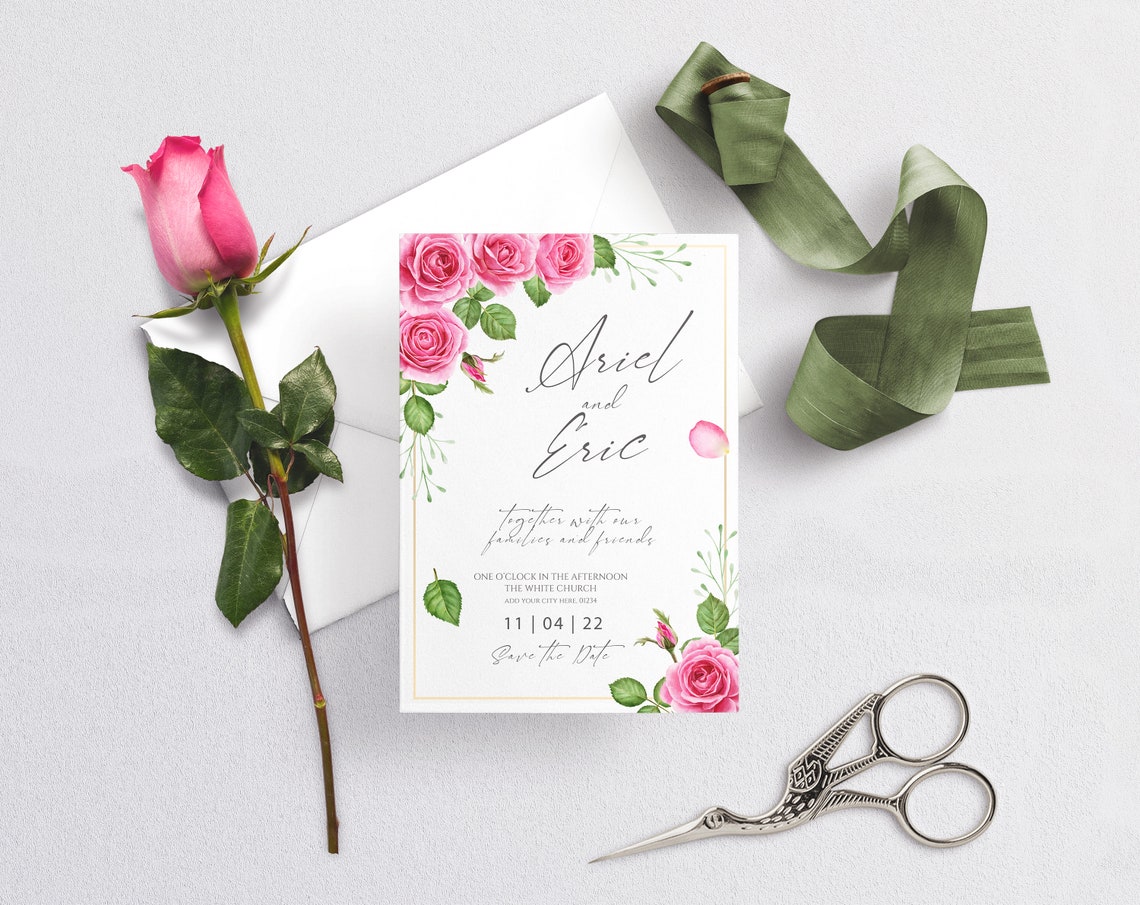 Watercolor Pink Roses Clipart Valentine's Day Flower Clip - Etsy