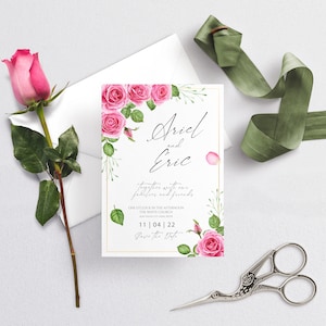 Watercolor Pink Roses Clipart, Valentine's Day Flower Clip Art, Vintage ...